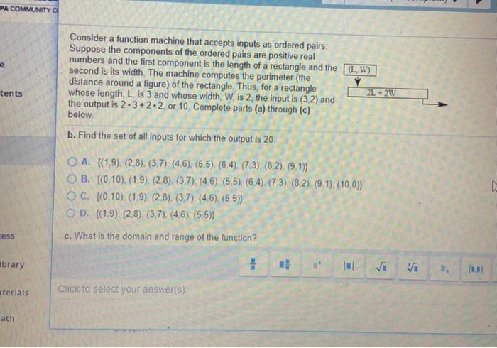 Solved Consider A Function Machine That Accepts Inputs As