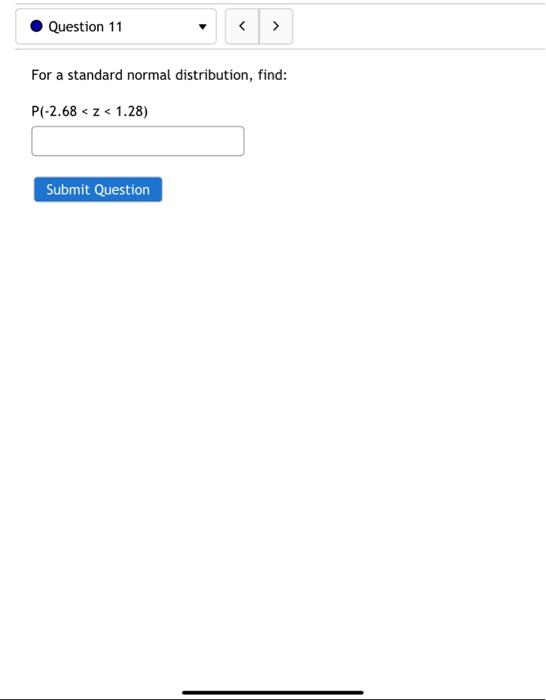 Solved For a standard normal distribution, find: P(−2.68 | Chegg.com