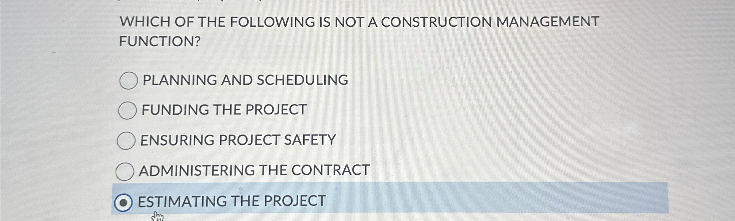 Solved WHICH OF THE FOLLOWING IS NOT A CONSTRUCTION | Chegg.com