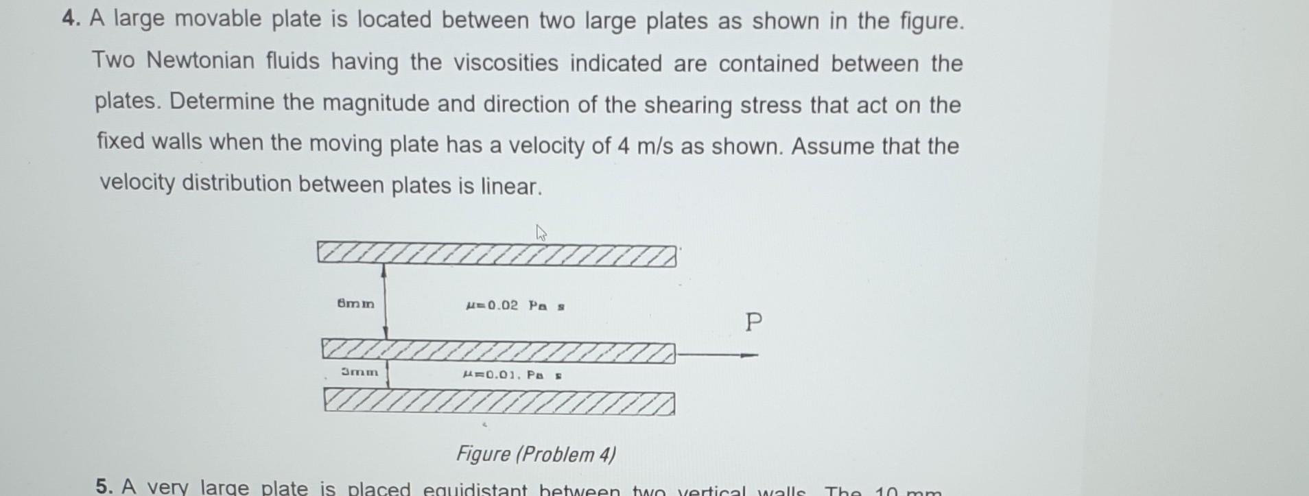 Solved 4. A large movable plate is located between two large | Chegg.com