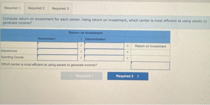 Solved Compute return on investment for each center. Using | Chegg.com