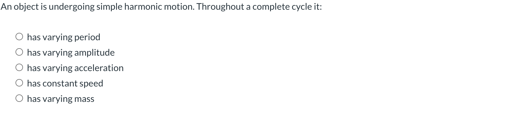 Solved An object is undergoing simple harmonic motion. | Chegg.com