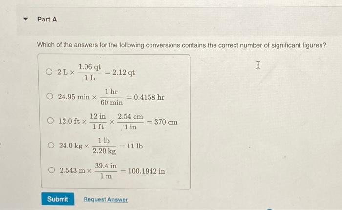 Solved Which of the answers for the following conversions | Chegg.com