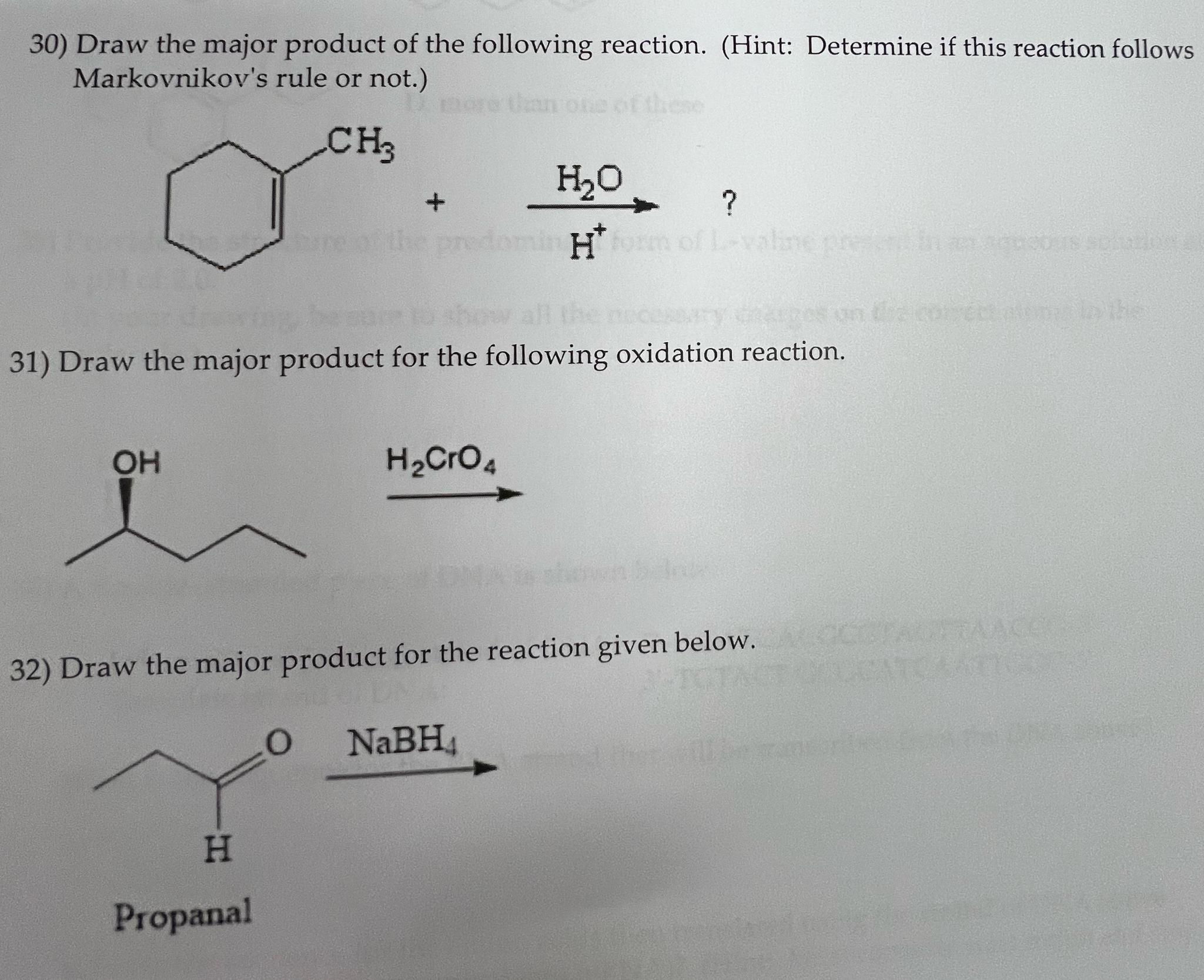 Solved Draw the major product of the following reaction. | Chegg.com