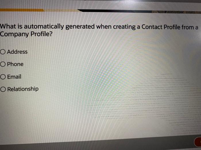 Solved What is automatically generated when creating a | Chegg.com