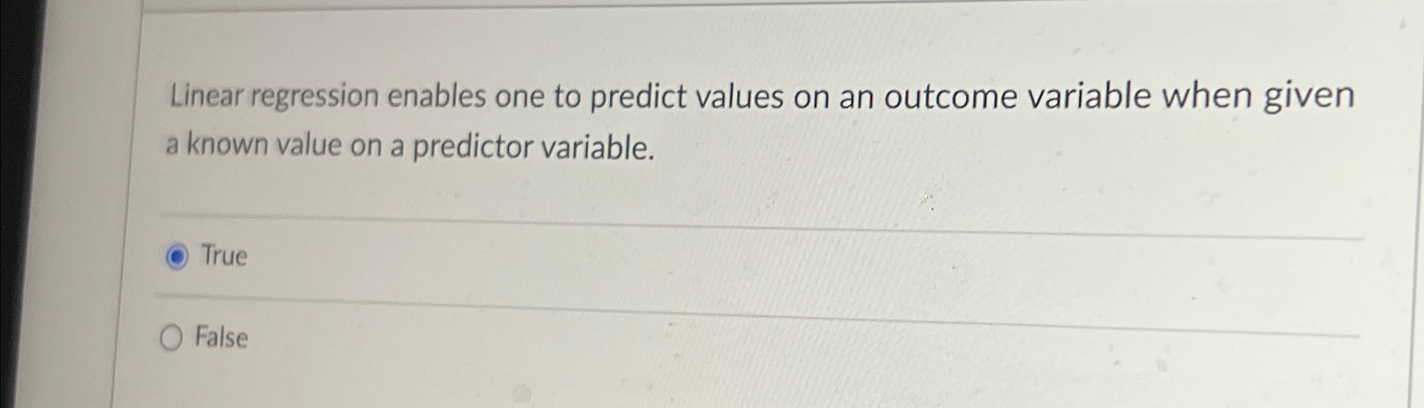 Solved Linear regression enables one to predict values on an | Chegg.com