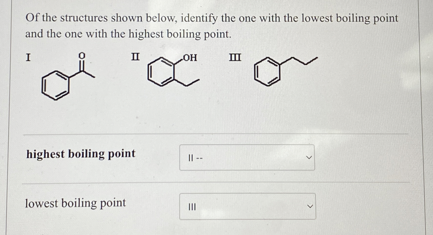Solved Of the structures shown below, identify the one with | Chegg.com