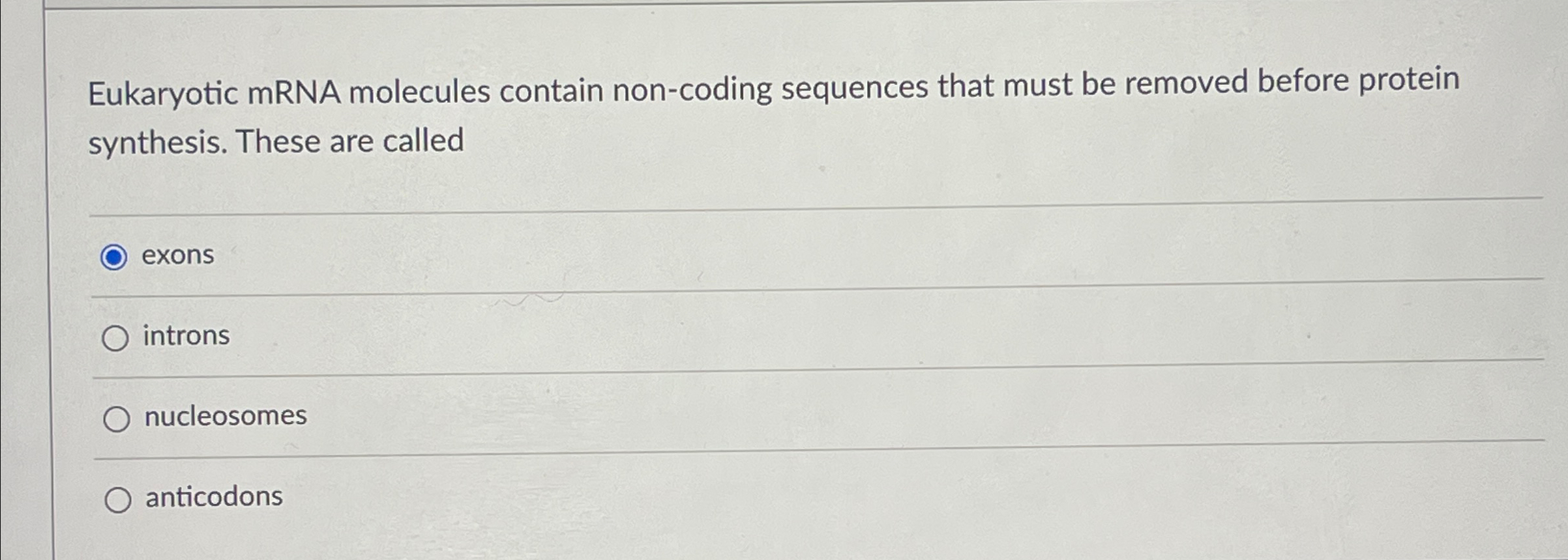 Solved Eukaryotic mRNA molecules contain non-coding | Chegg.com