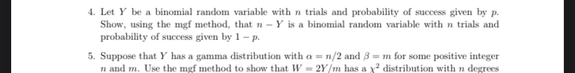 Solved Let Y ﻿be a binomial random variable with n ﻿trials | Chegg.com