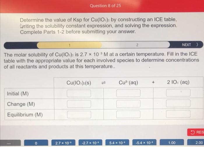 Solved Determine the value of Ksp for Cu(IO3)2 by | Chegg.com