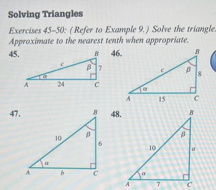 Solved Solving Triangles Exercises 45-50: (Refer to Example | Chegg.com