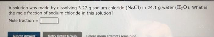 [Solved]: A solution was made by dissolving \( 3.27 \mathrm