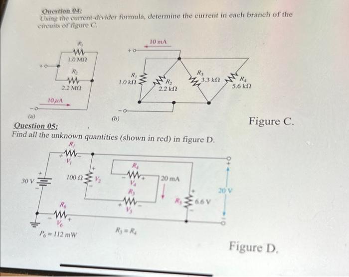 Solved Oucstion 04 Using The Current Divider Formula