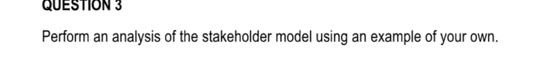 Solved QUESTION 3Perform an analysis of the stakeholder | Chegg.com