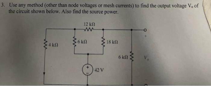 Solved Use any method (other than node voltages or mesh | Chegg.com