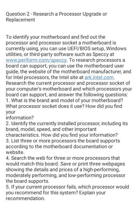 Solved Using The Information You Gained About Your Computer Chegg