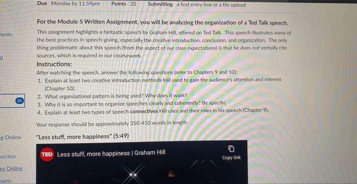 For the Module 5 Written Assignment, you will be | Chegg.com
