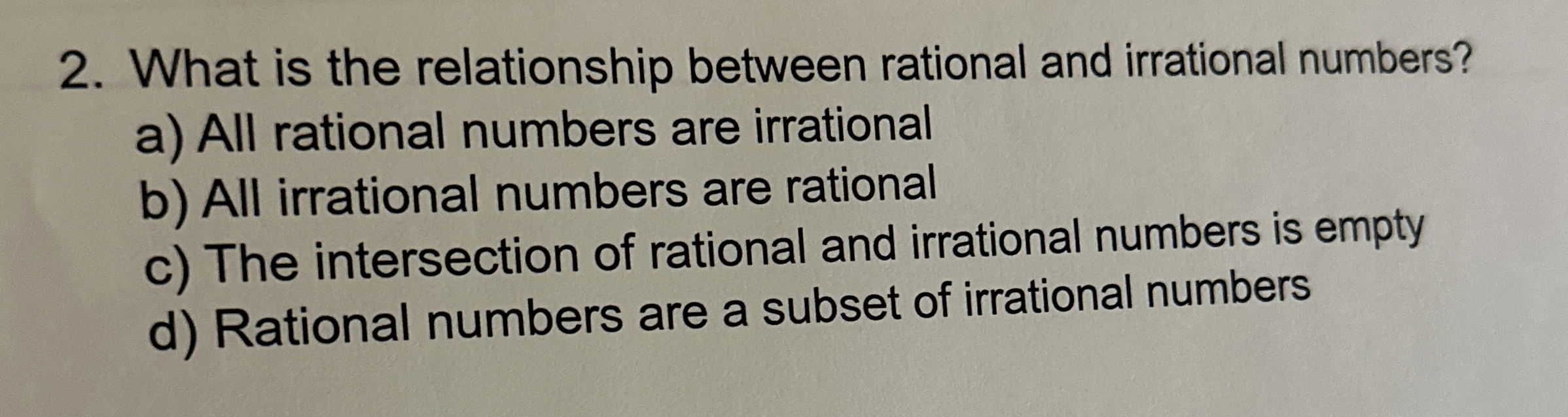 Solved What is the relationship between rational and | Chegg.com