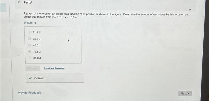 Solved A Graph Of The Force On An Object As A Function Of 1734