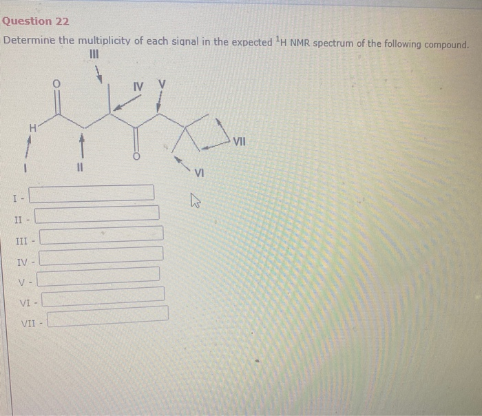 Solved Question 22 Determine the multiplicity of each signal | Chegg.com