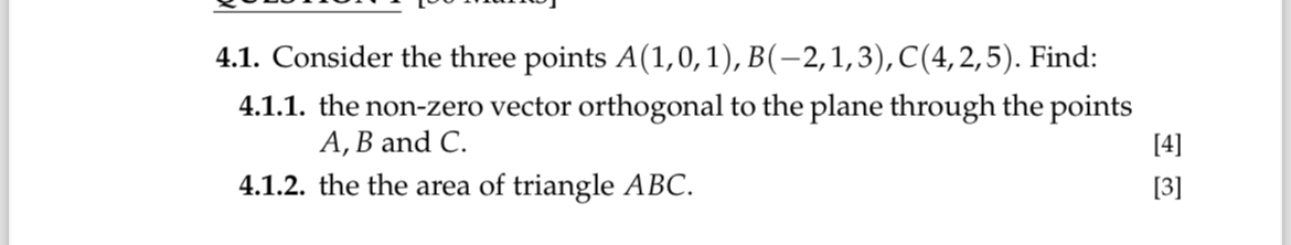 Solved 4.1. ﻿Consider the three points | Chegg.com