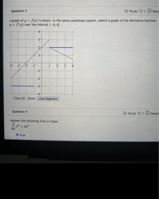 Solved Question 3 10 pts 1 Deta A graph of y = f(x) is | Chegg.com