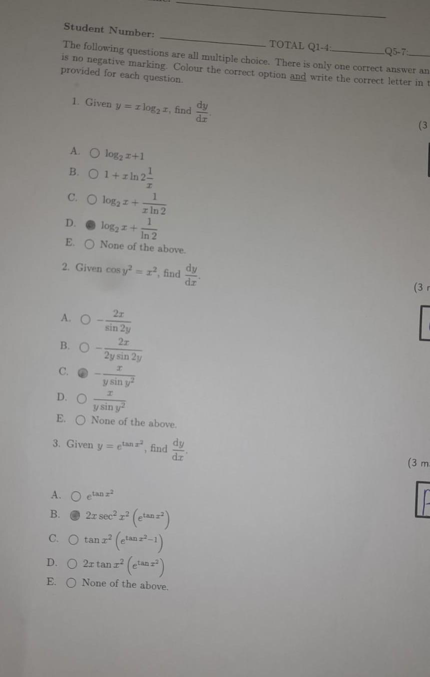 Solved TOTAL Q1-4. The following questions are all multiple | Chegg.com