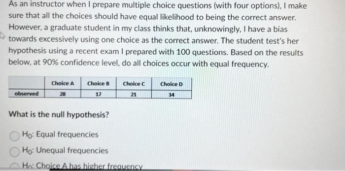 Solved As an instructor when I prepare multiple choice | Chegg.com