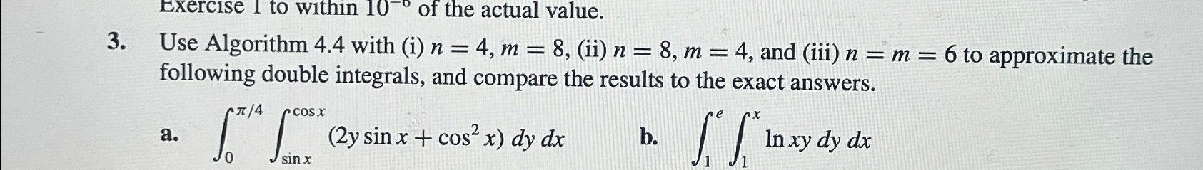 3.A. ﻿Solve the integral exactly b.use Simpsons | Chegg.com