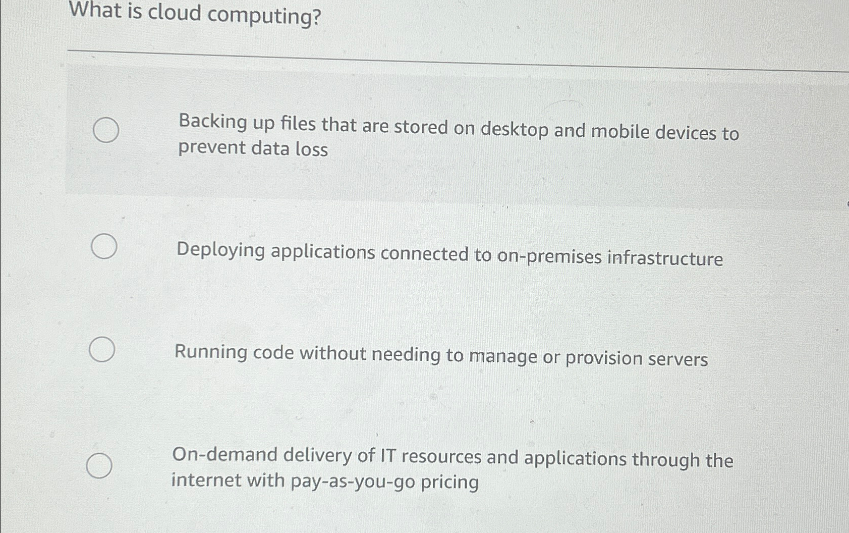 Solved What is cloud computing?Backing up files that are | Chegg.com