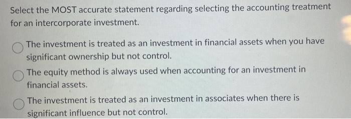 Solved Select the MOST accurate statement regarding | Chegg.com