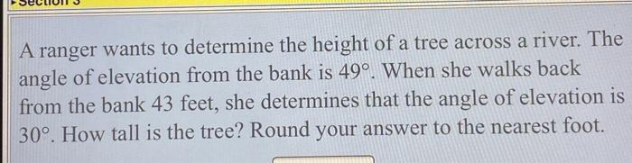 Solved A ranger wants to determine the height of a tree | Chegg.com