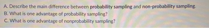 Solved A. Describe the main difference between probability | Chegg.com