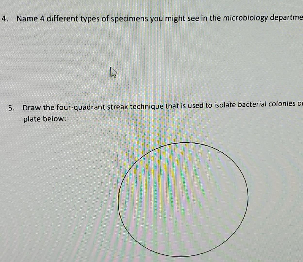 Solved Name 4 different types of specimens you might see in | Chegg.com