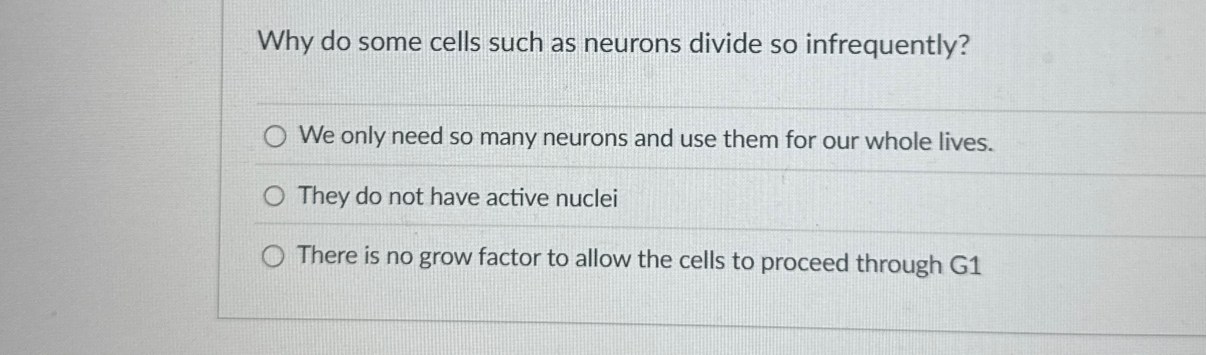 Solved Why do some cells such as neurons divide so | Chegg.com