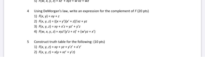 Solved 5) Hw, x, y, 2) = x2 + xy2 + W X2 + 2 Using De | Chegg.com