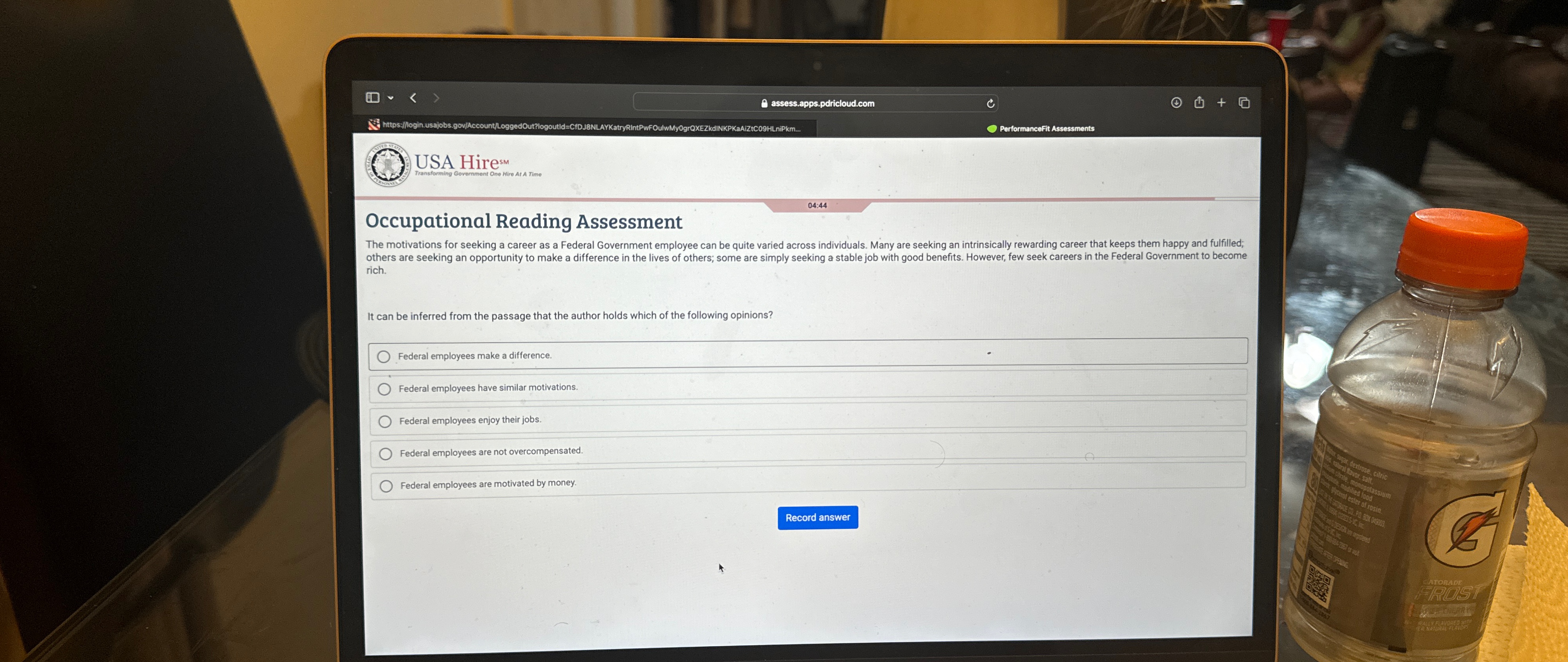 Solved USA HiresmOccupational Reading Assessment rich.It can | Chegg.com