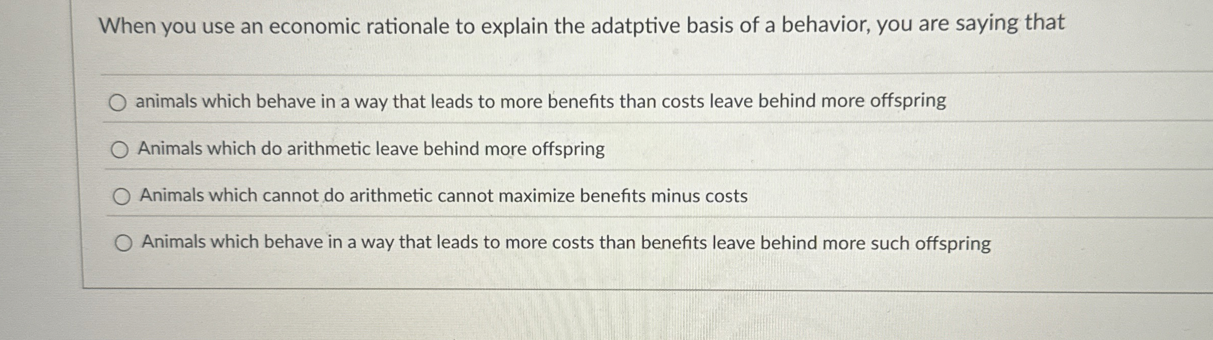 Solved When you use an economic rationale to explain the | Chegg.com