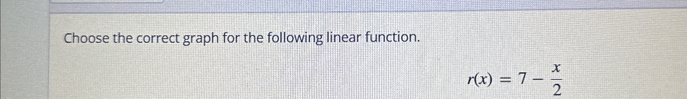 Solved Choose the correct graph for the following linear | Chegg.com
