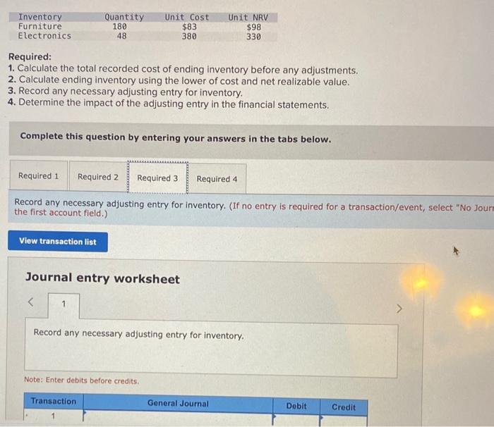 Solved Exercise 6-13 (Algo) Calculate inventory using lower | Chegg.com