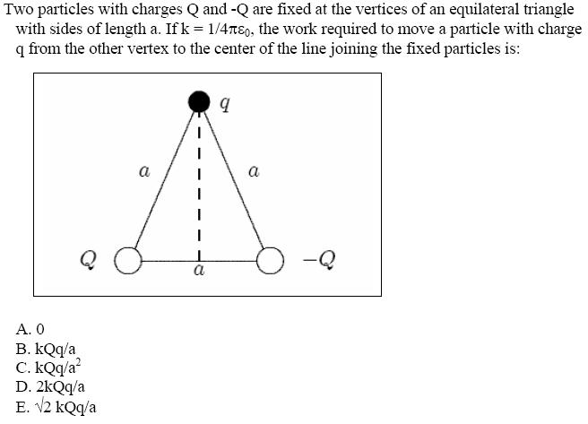 Solved Two particles with charges Q and -Q are fixed at the | Chegg.com