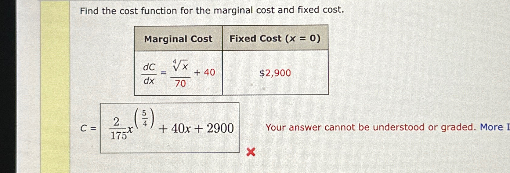 Solved Find the cost function for the marginal cost and | Chegg.com