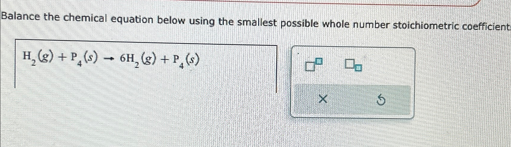 Solved Balance the chemical equation below using the | Chegg.com