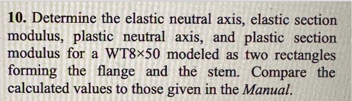 Solved Determine the elastic neutral axis, elastic section | Chegg.com