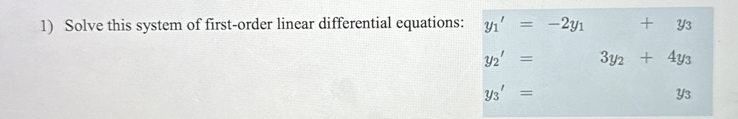 Solved Solve this system of first-order linear differential | Chegg.com