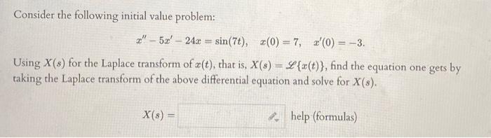 Solved Consider the following initial value problem: | Chegg.com