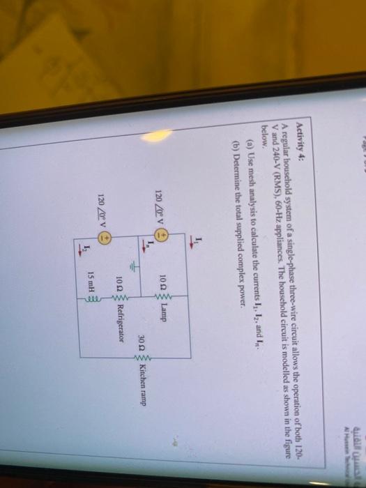 Solved حين التقنية Activity 4: A regular household system of | Chegg.com