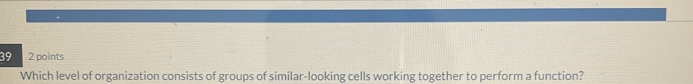 Solved 392 ﻿pointsWhich level of organization consists of | Chegg.com