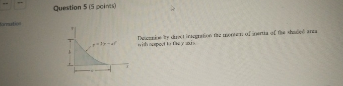 Solved Question 5 (5 ﻿points)Determine by direct integration | Chegg.com