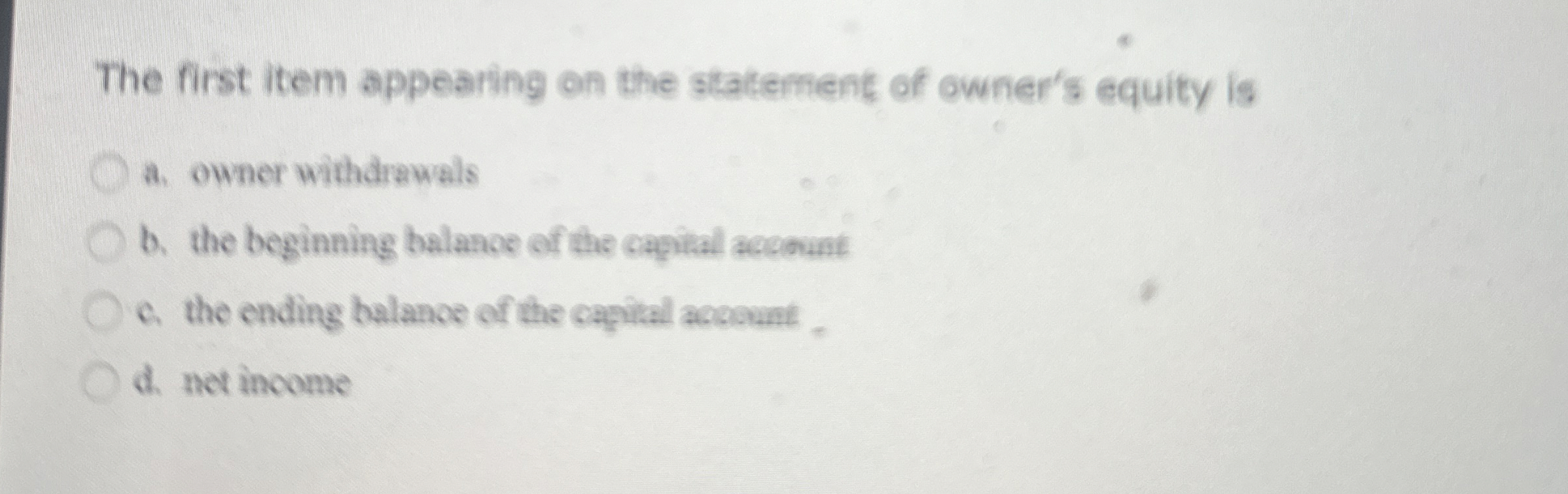 Solved The first item appearing on the statement of owner's | Chegg.com